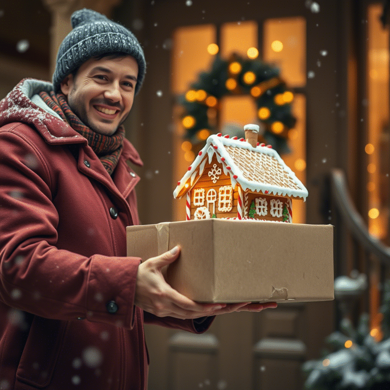 Christmas House Gingerbread - Custom Gingerbread Christmas House Cakes