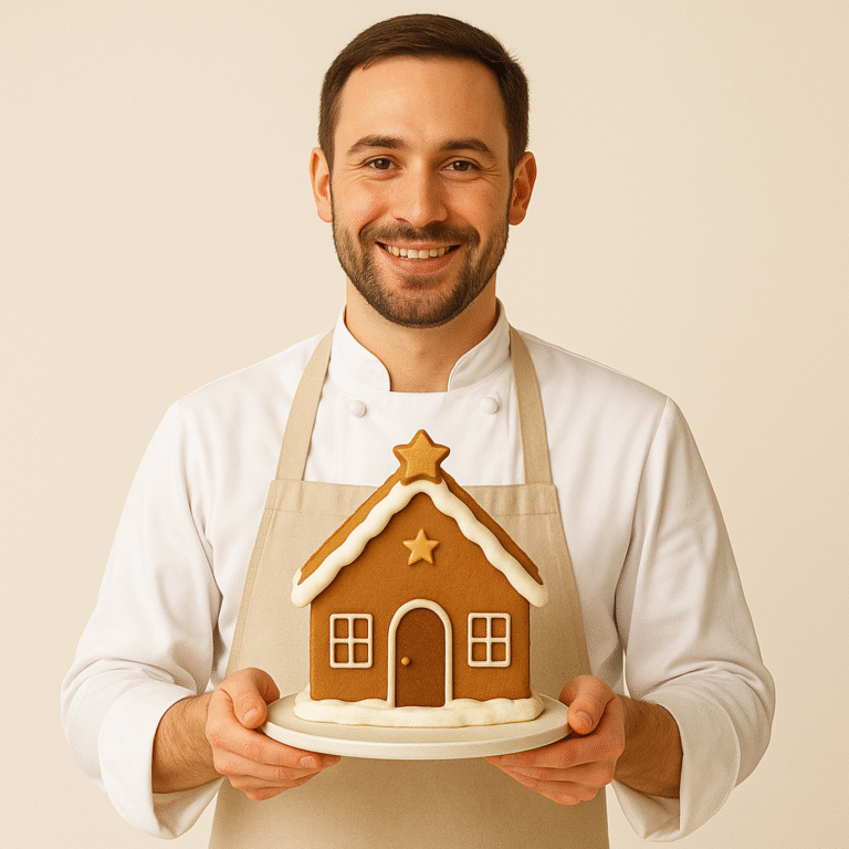 Custom Gingerbread Christmas House Cakes is under construction